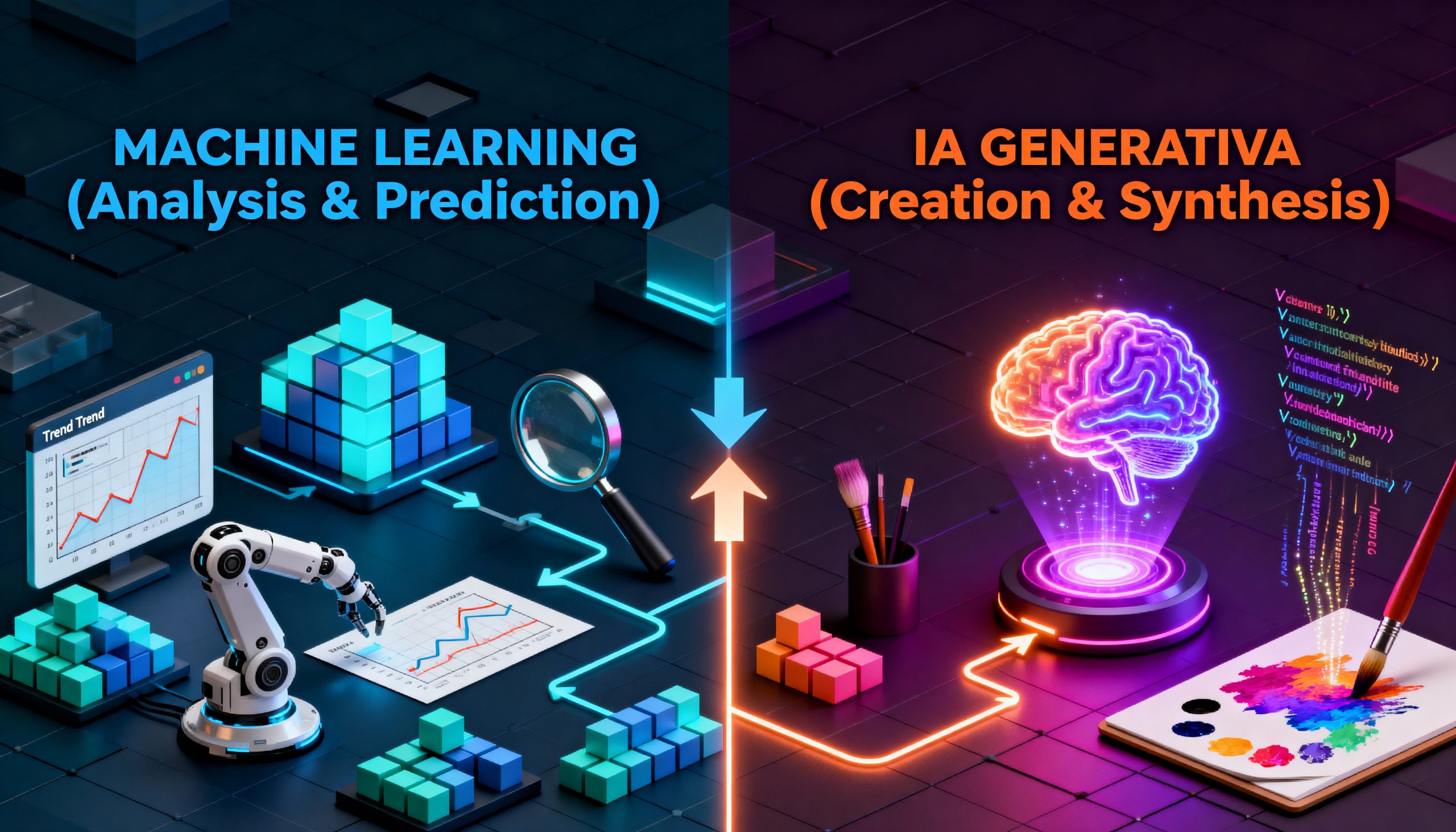 Diferencia entre Machine Learning y IA generativa para negocios - Wario ...